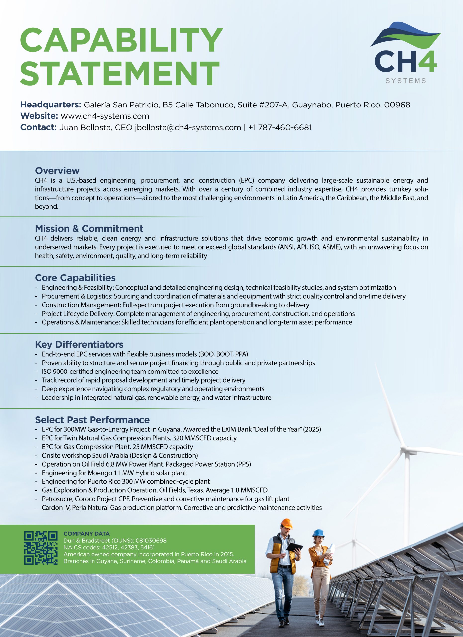 Capability Statement - CH4 Systems - Sustainable Engineering Solutions